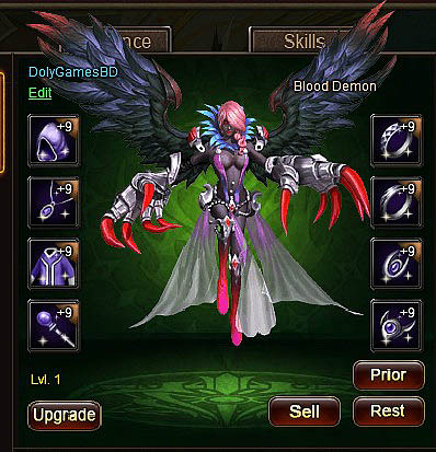 Blood Demon Eudaemon in Detail REFERENCE - DolyGames Wartune